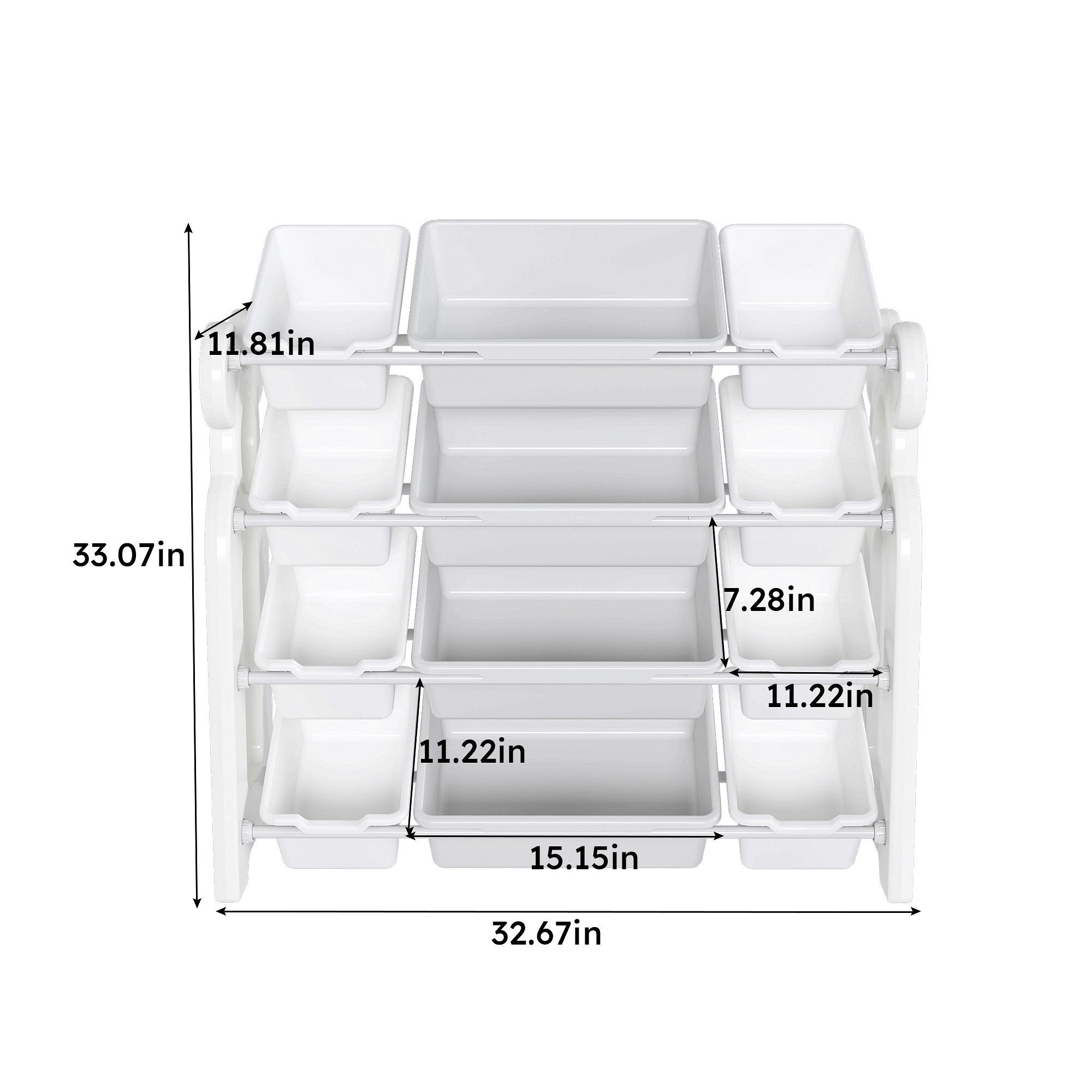 Ebern Designs Kids Toy Storage Organizer With 12 Bins, Multi-Functional ...