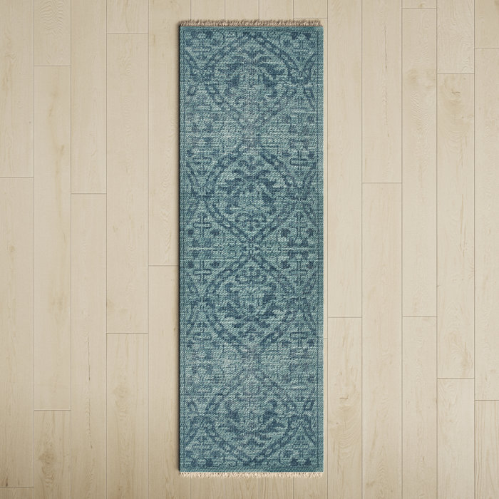 Addie Handmade Wool Teal/Navy Rug & Reviews | Birch Lane