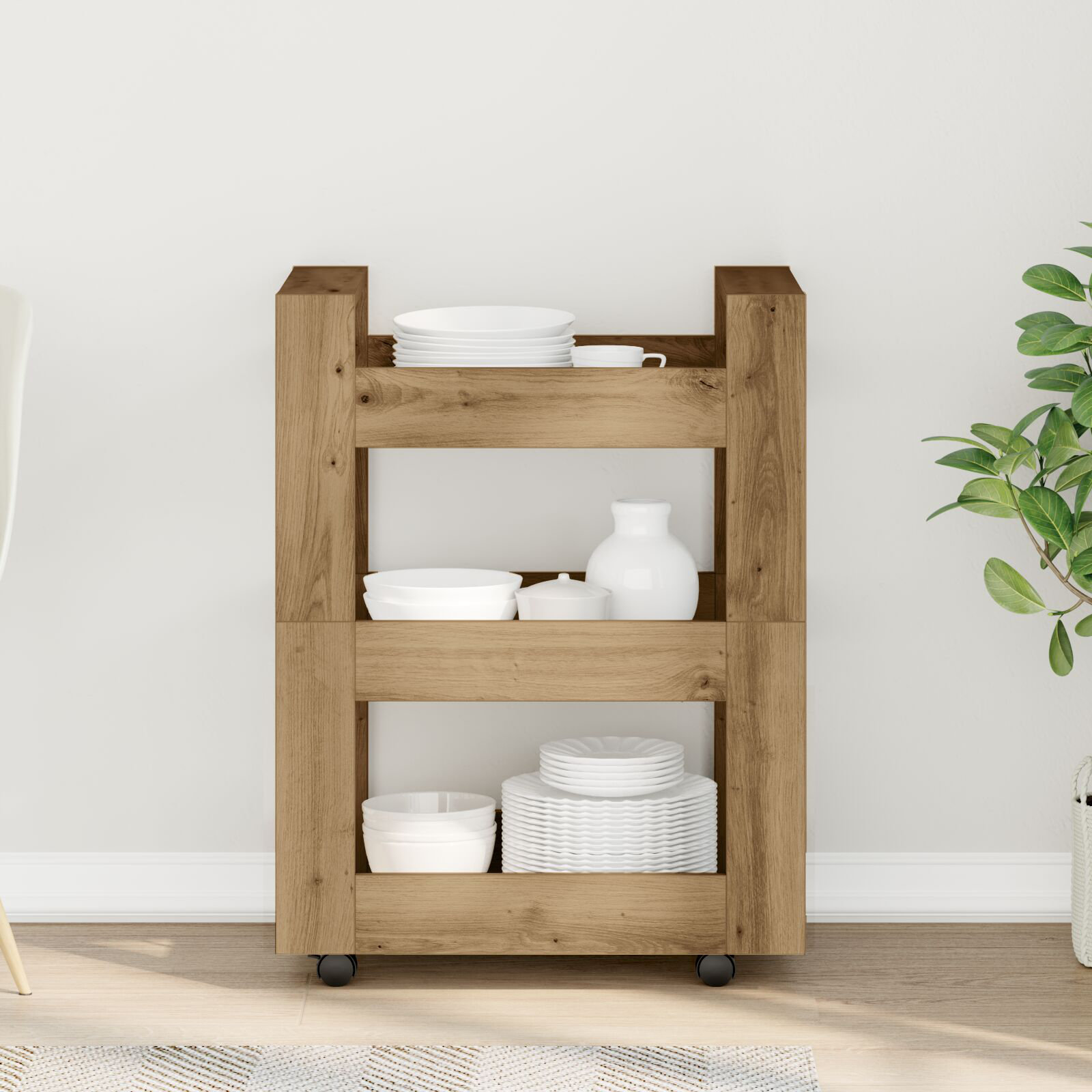 Ebern Designs Kitchen Trolley 23.6X17.7X31.5 In Engineered Wood ...