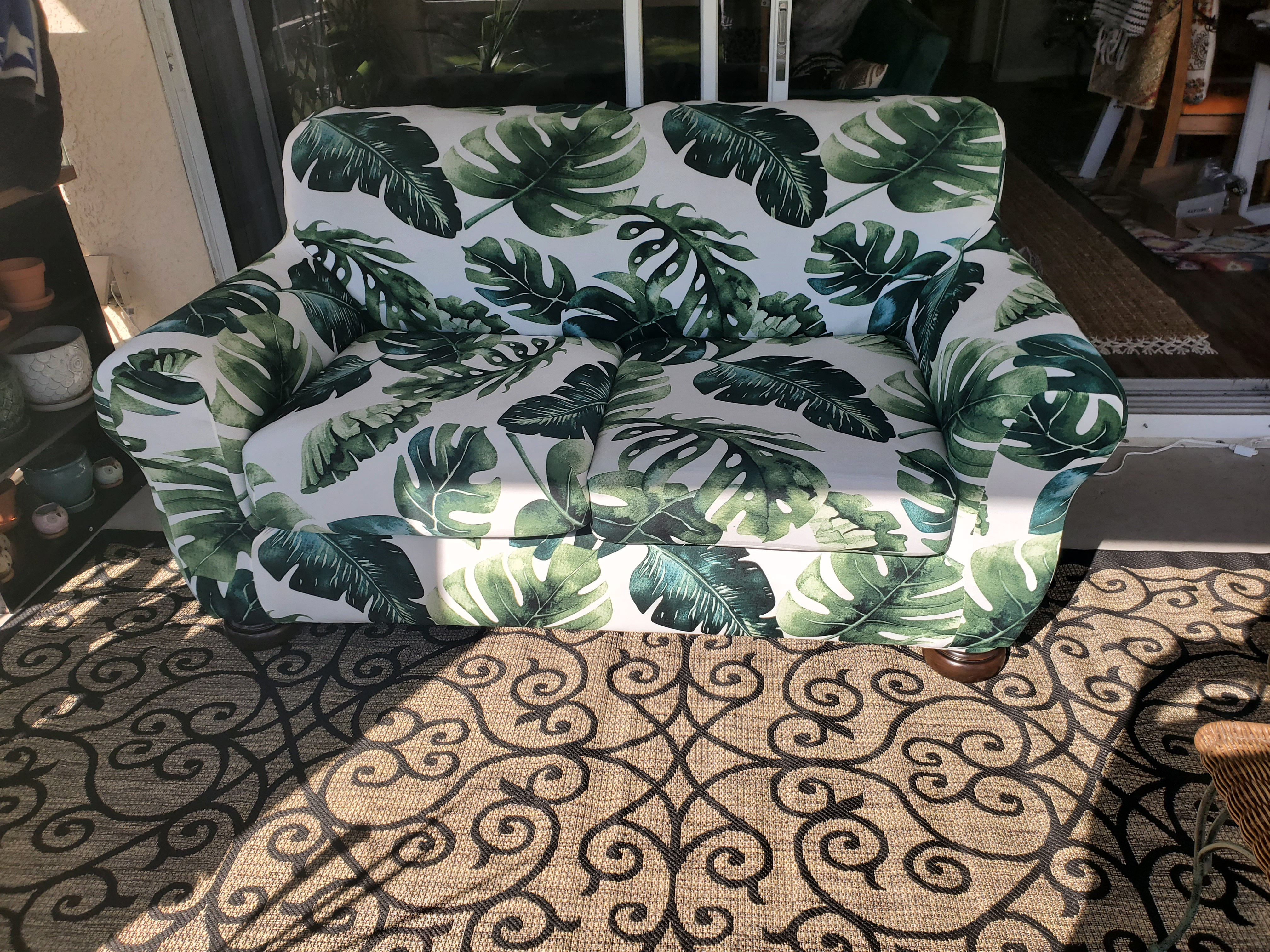 Umedas Printed Floral Pattern Stretch,3 Pieces Loveseat Sofa Slipcovers ...