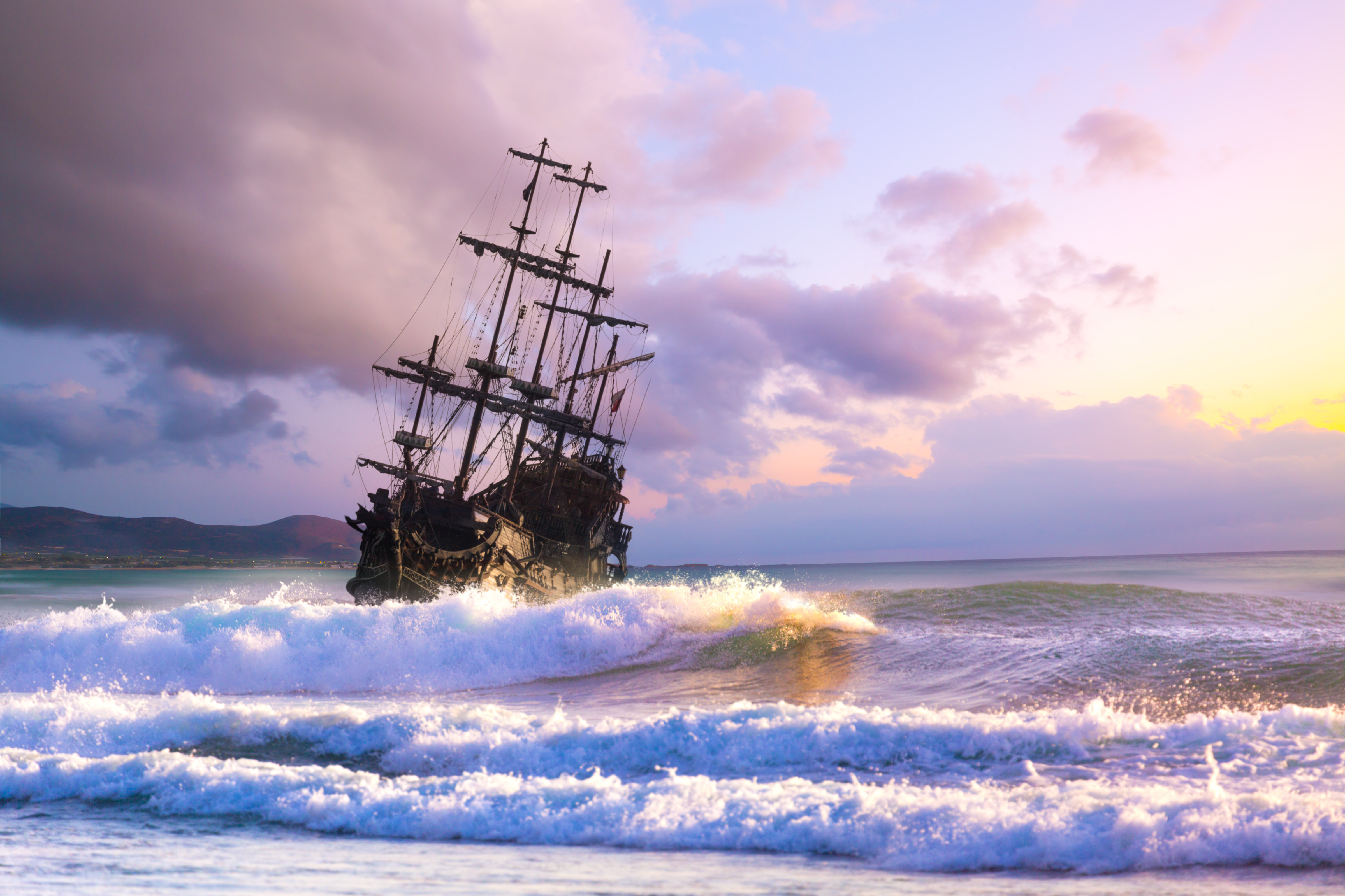 Breakwater Bay Pirate Ship by Aleh Varanishcha - Wrapped Canvas ...