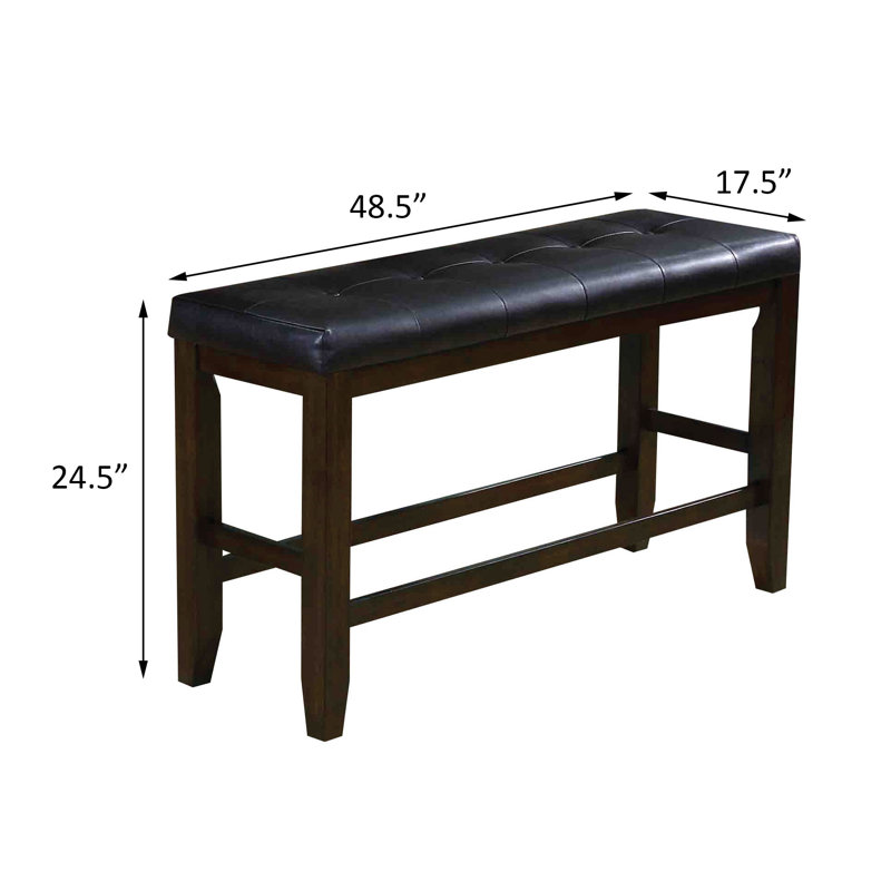 Red Barrel Studio® Nottingham Black and Espresso Counter Height Bench ...