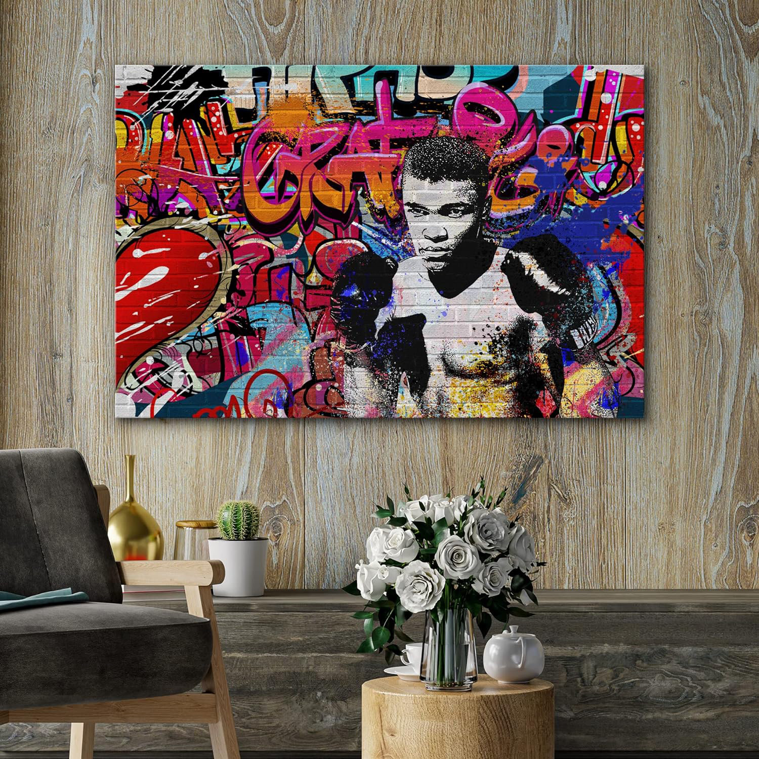 IDEA4WALL Spray Paint Activist Boxer Fighter Graffiti & Street ...