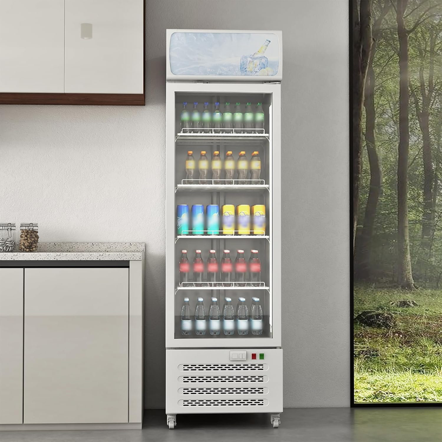gaomon Upright Commercial Display Fridge For Beverages, 11.5 Cu.Ft ...