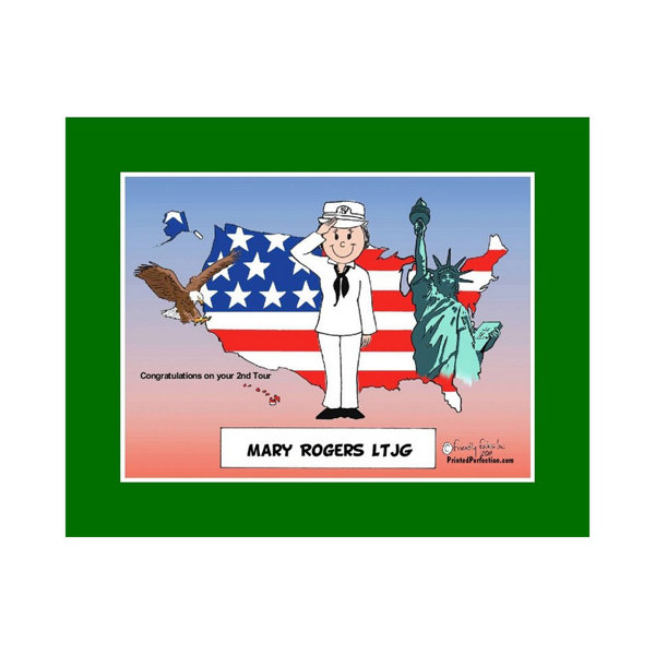 Printed Perfection Personalized US Navy - Female Cartoon Caricature ...