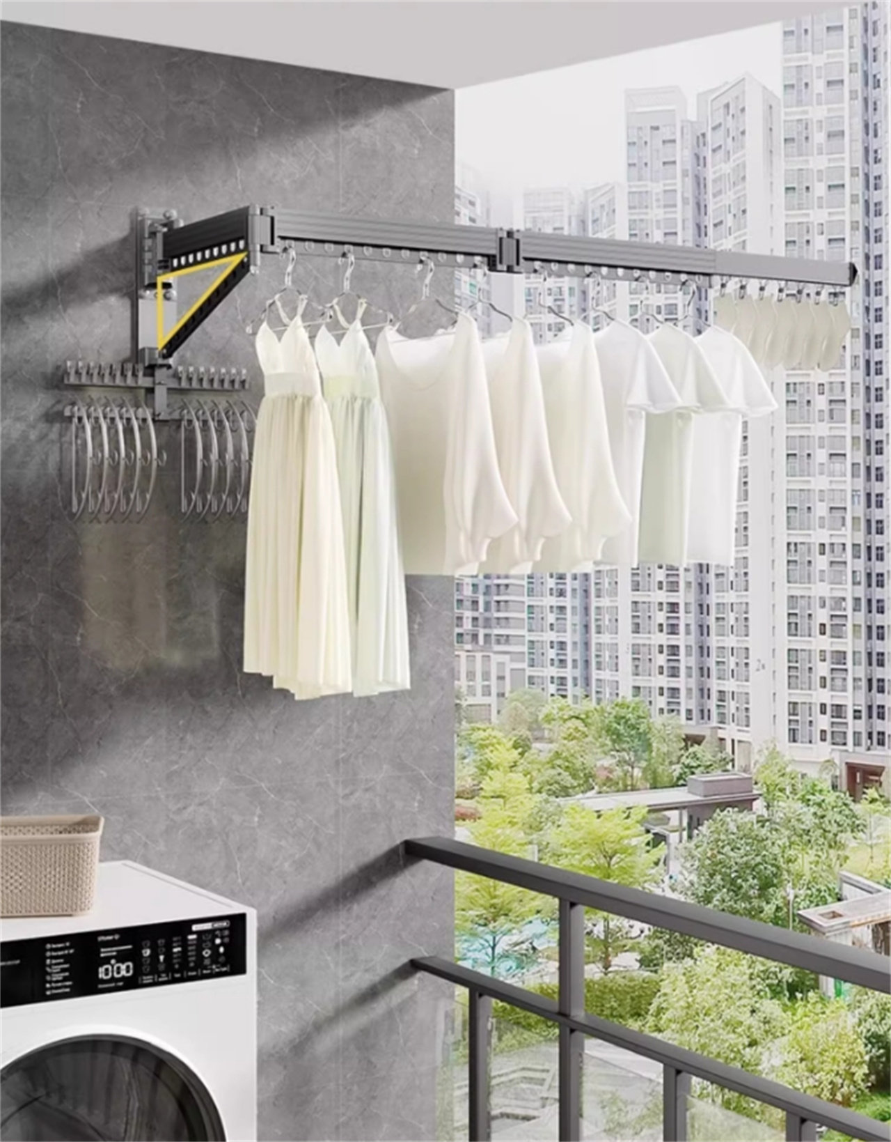 Thrones Designs Aerowing Compact Retractable Clothes Rack | Wayfair