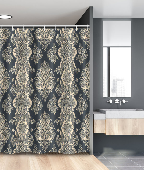 East Urban Home Saidel Damask Shower Curtain with Hooks Included | Wayfair
