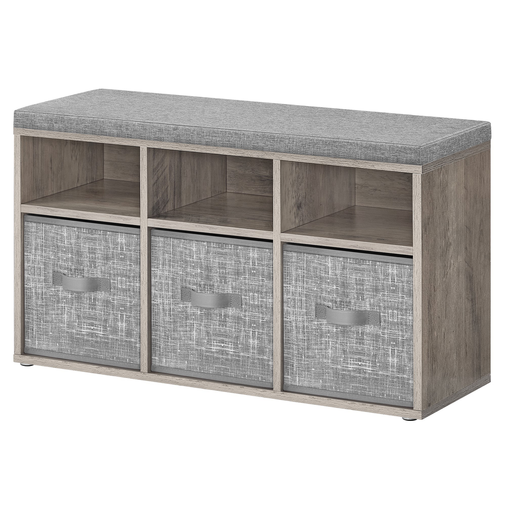 Ebern Designs Shoe Storage Bench With 6 Compartments And 3 Adjustable ...