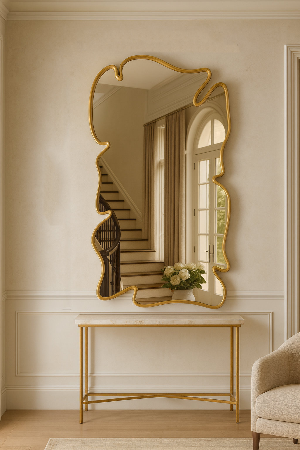 Infinity Furniture Import Luxury Organic-shaped Gold Accent Mirror ...