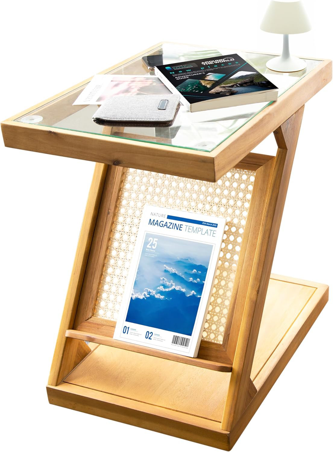 Red Barrel Studio Solid Wood Z Table End Table, Boho Side Table, Mid ...