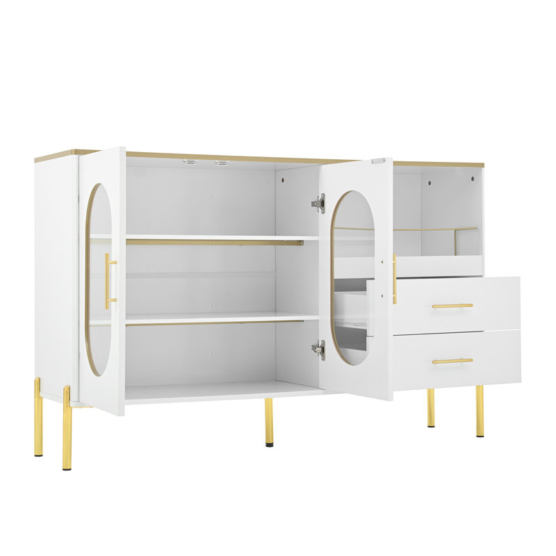 Fairmont Park 120 Cm Wide Sideboard With 2 Drawers And 2 Glass Doors ...