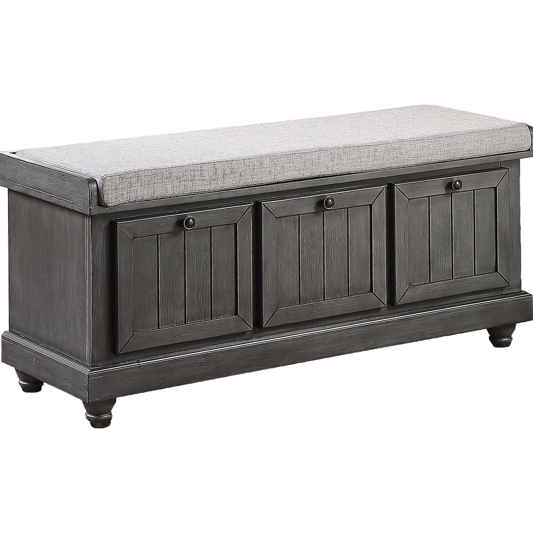 Rosalind Wheeler Storage Bench In Dark Gray With Solid Wood ...