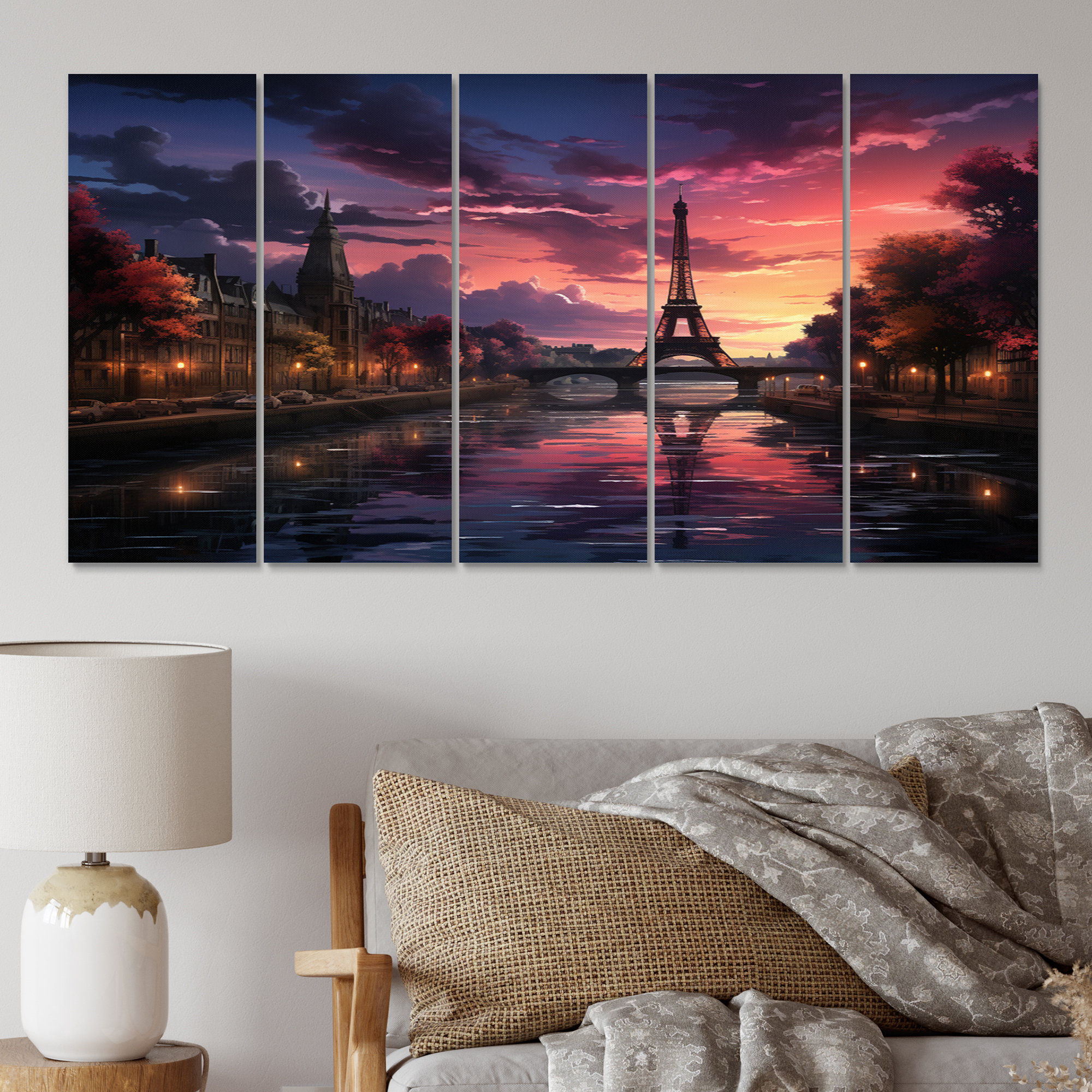 Design Art Paris Eiffel Tower Harmony I - Franch Metal Wall Art Prints ...