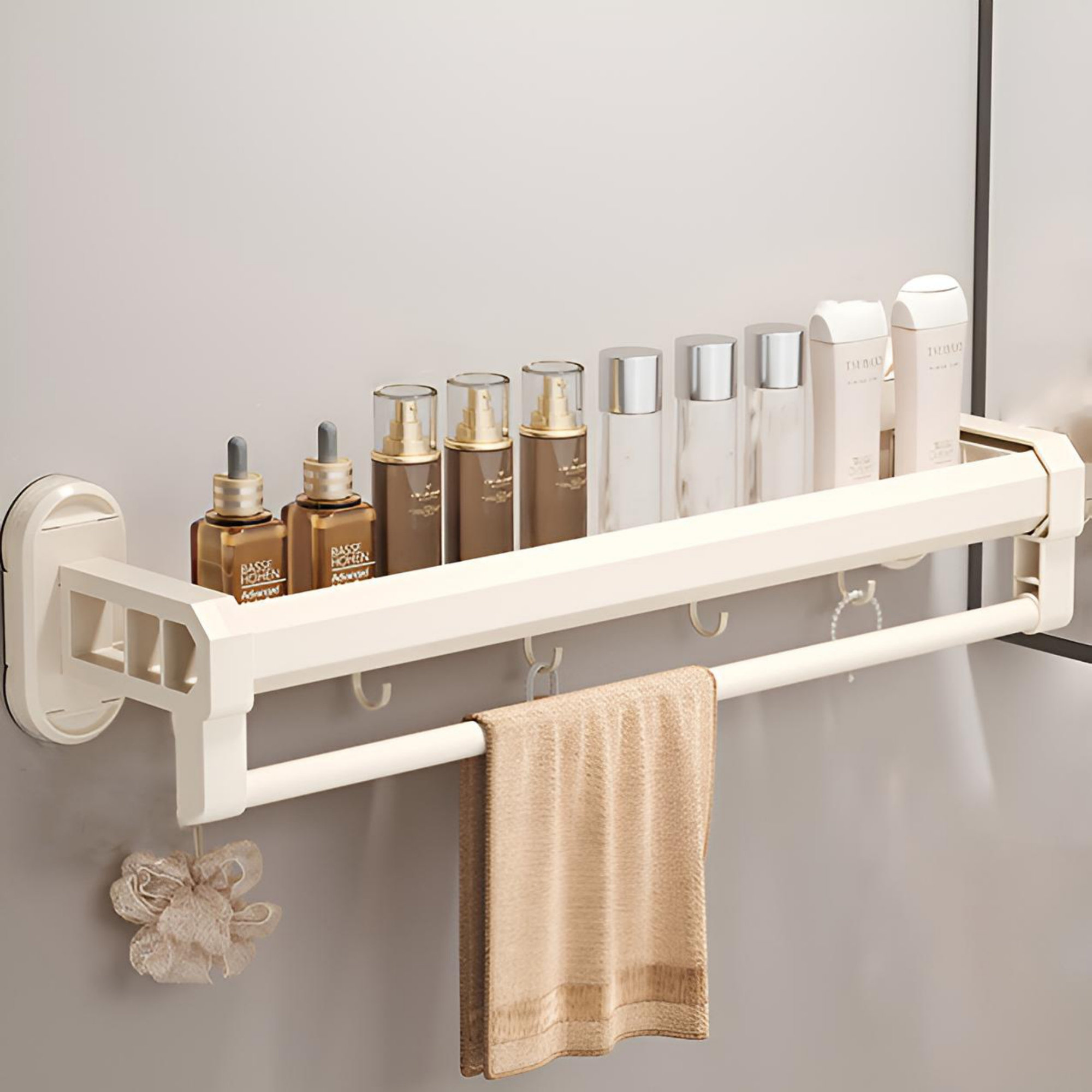 Rebrilliant Bathroom Storage Rack Without Perforation, Bathroom Wall ...