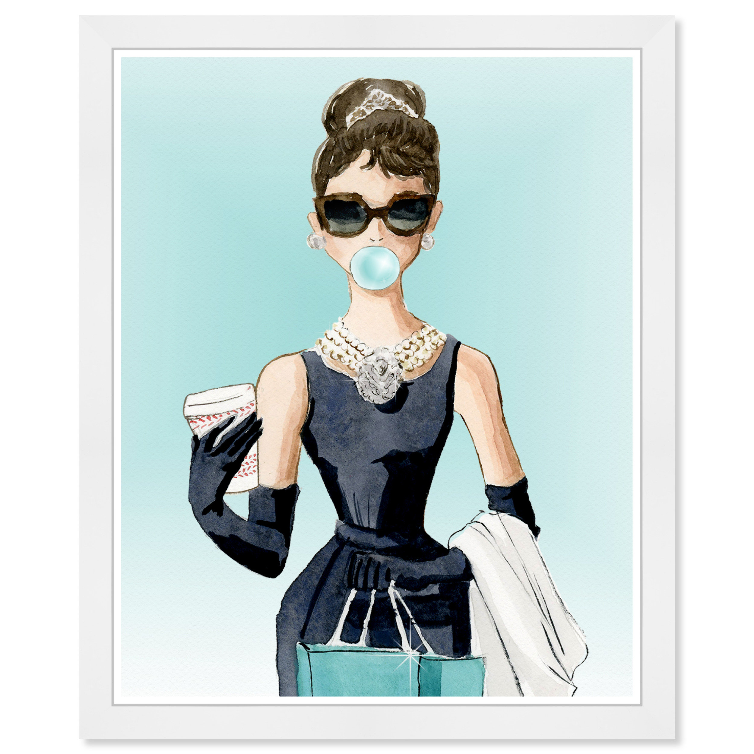 House of Hampton® People and Portraits Bubble Gum and Coffee Glam Blue ...