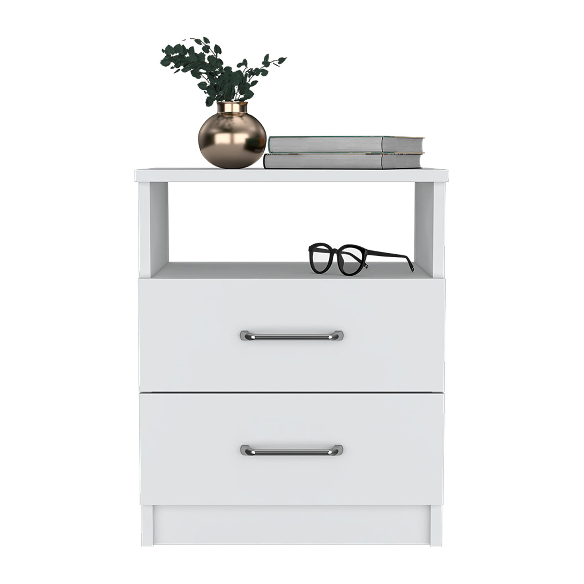Latitude Run® Nightstand Olienza, Two Drawers, One Shelf - Wayfair Canada
