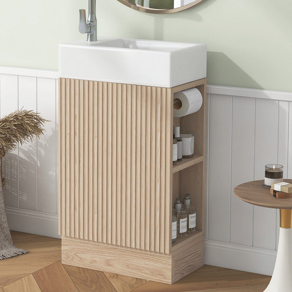 Ebern Designs Palliser 18.61'' Single Bathroom Vanity with Solid ...