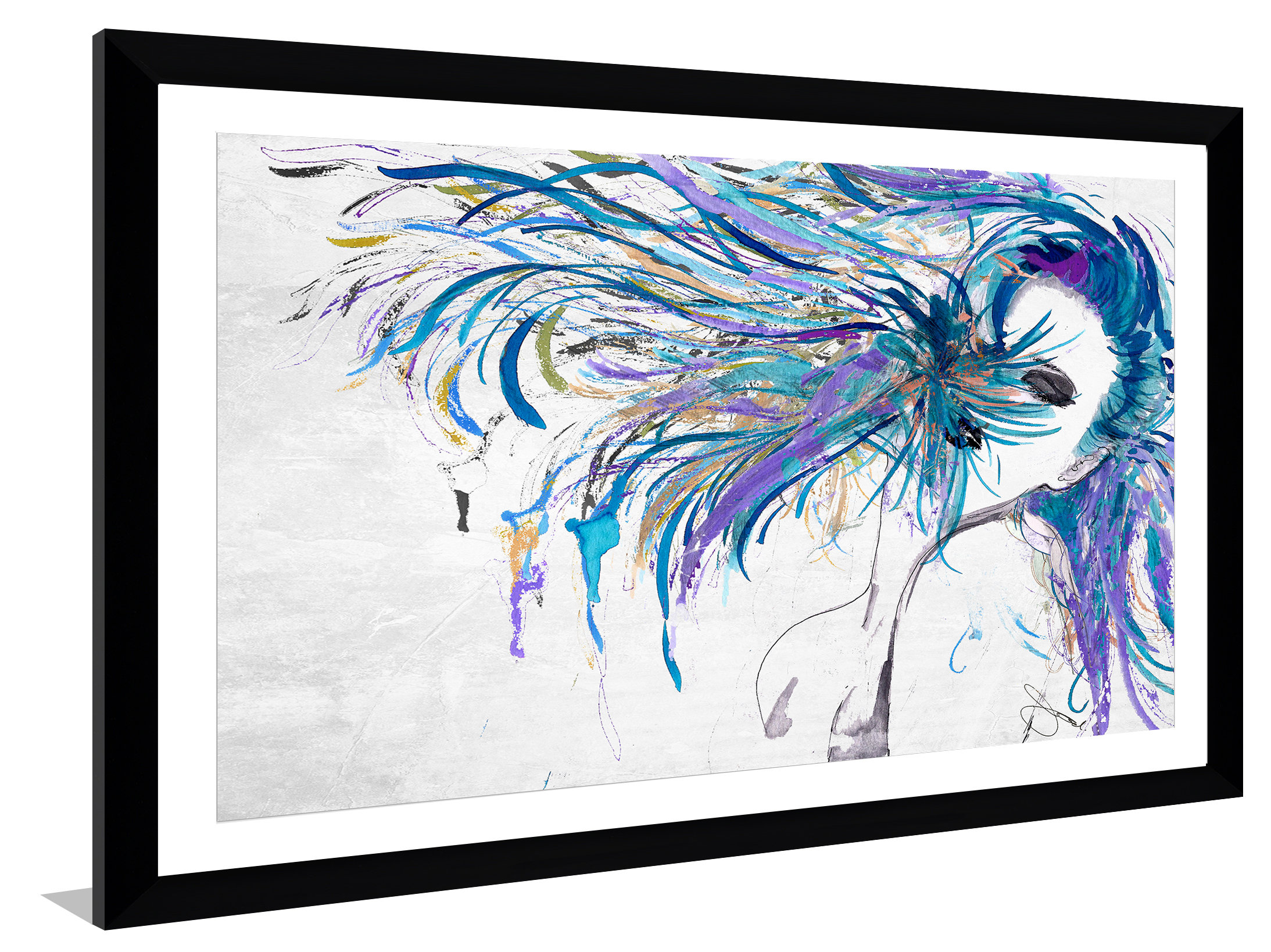Picture Perfect International 'Blue Whip' Framed Print | Wayfair