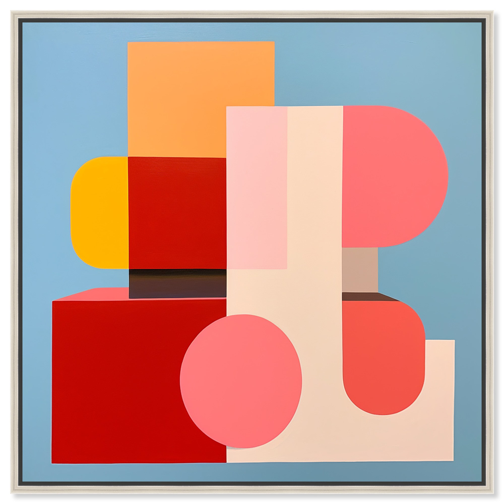 Art Remedy Abstract Blocks Canvas Retro Geometric Abstract Wall Art by ...