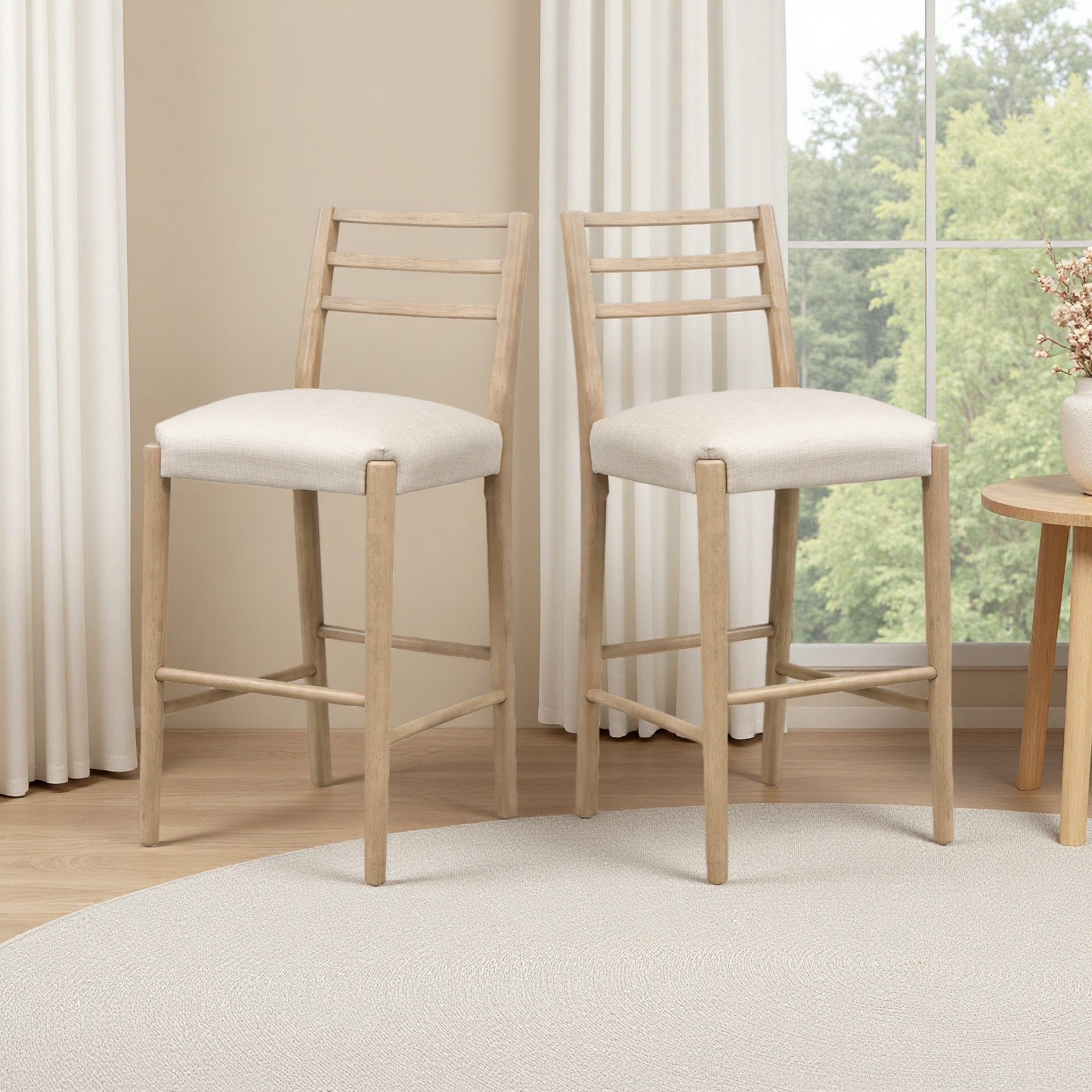 George Oliver Bar Stool With Ladder Back (Set Of 2) | Wayfair
