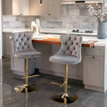 Corrigan Studio® Swivel Height Adjustable PU Counter Bar Stools | Wayfair