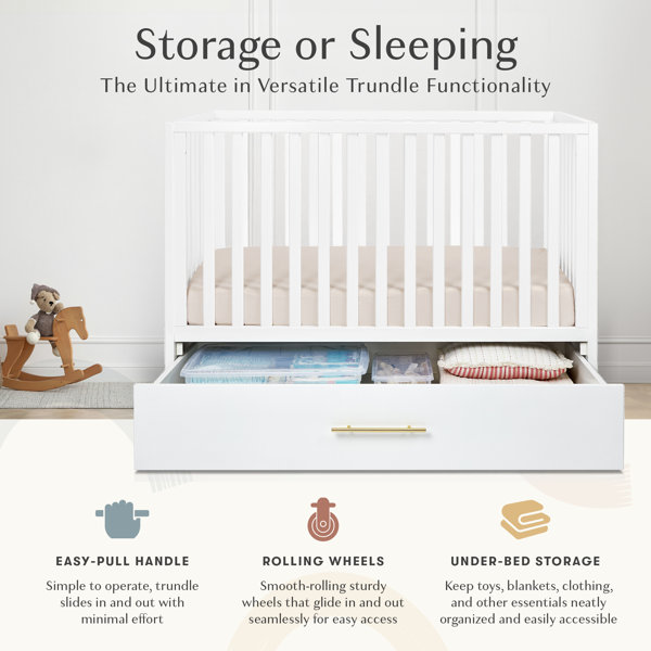 HushCrib 3-in-1 Convertible Crib with Trundle, Toddler Bed, Daybed ...