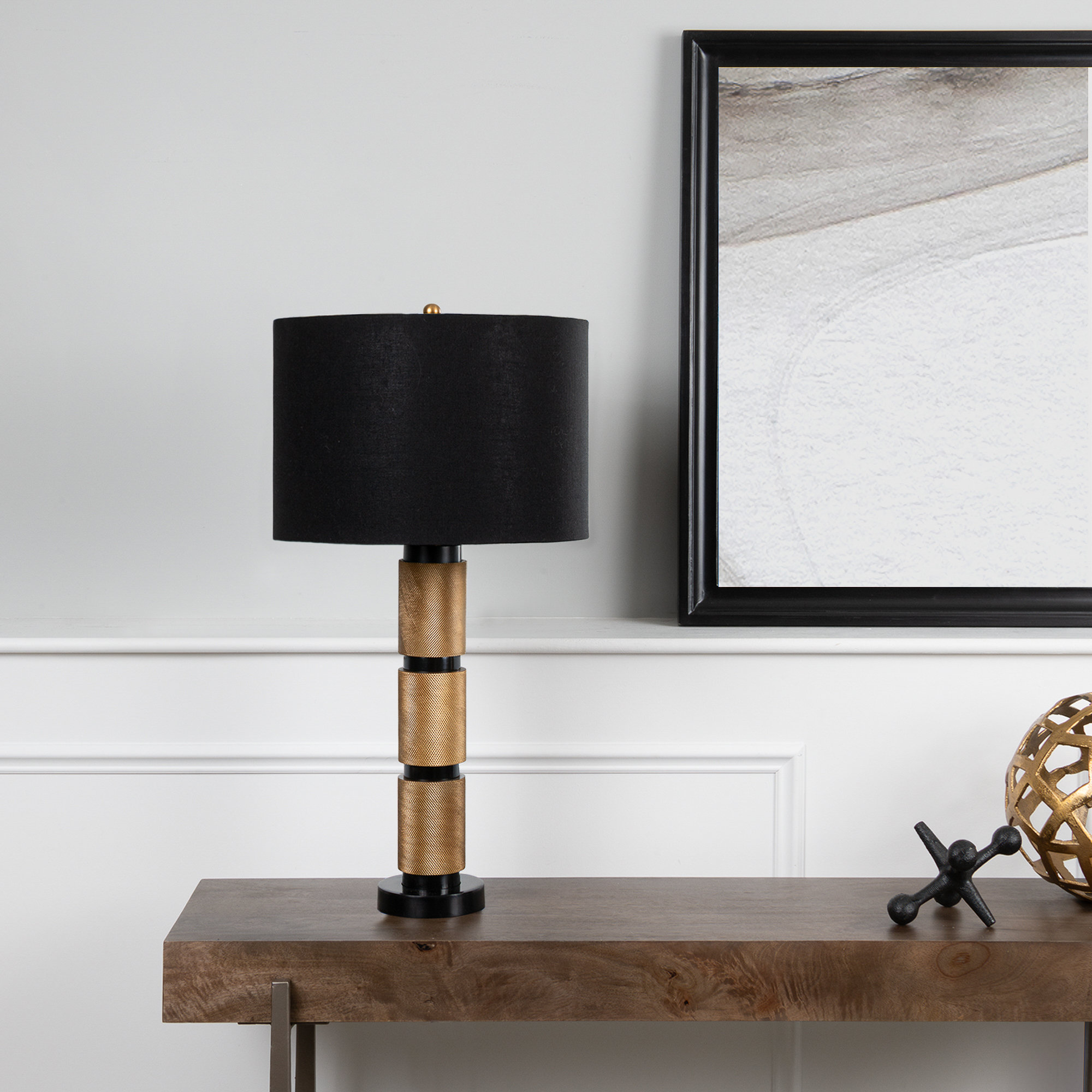 Mercer41 Textured Metal 3 Tiered Cylinder Table Lamp | Wayfair
