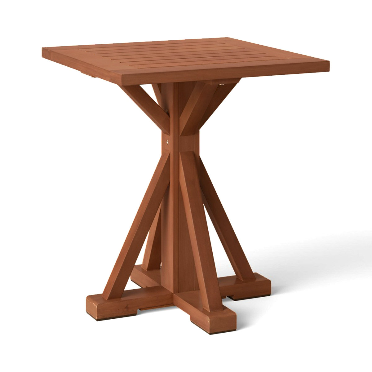 Gracie Oaks Morie Wood Patio Side Table Portable Outdoor For Backyard ...