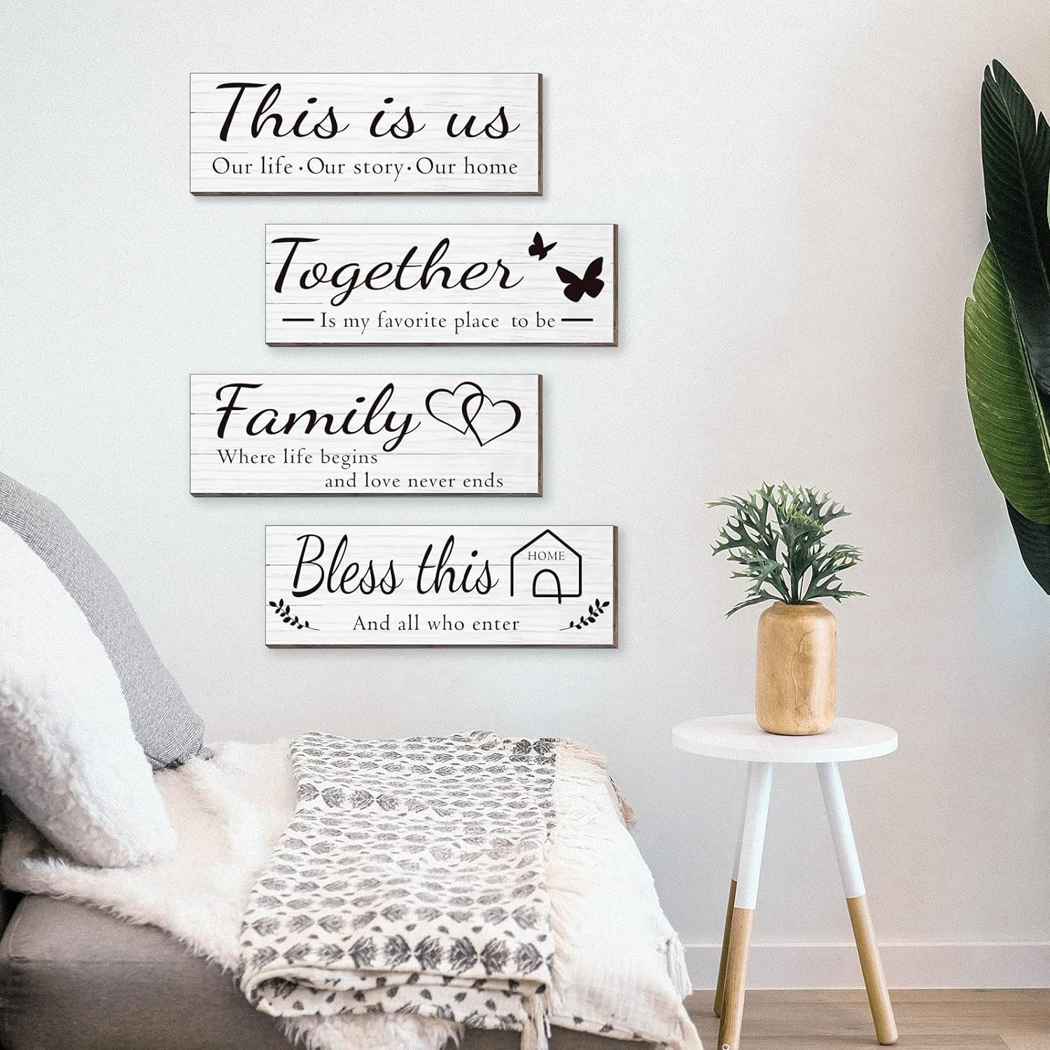 August Grove® 4 Pieces Of Family Wall Signs | Wayfair