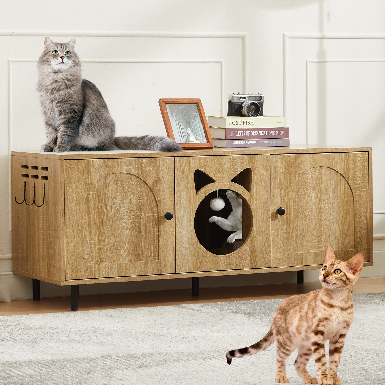 Tucker Murphy Pet™ Hidden Henadz For 2 Cats With Scratch Pad, Vent ...