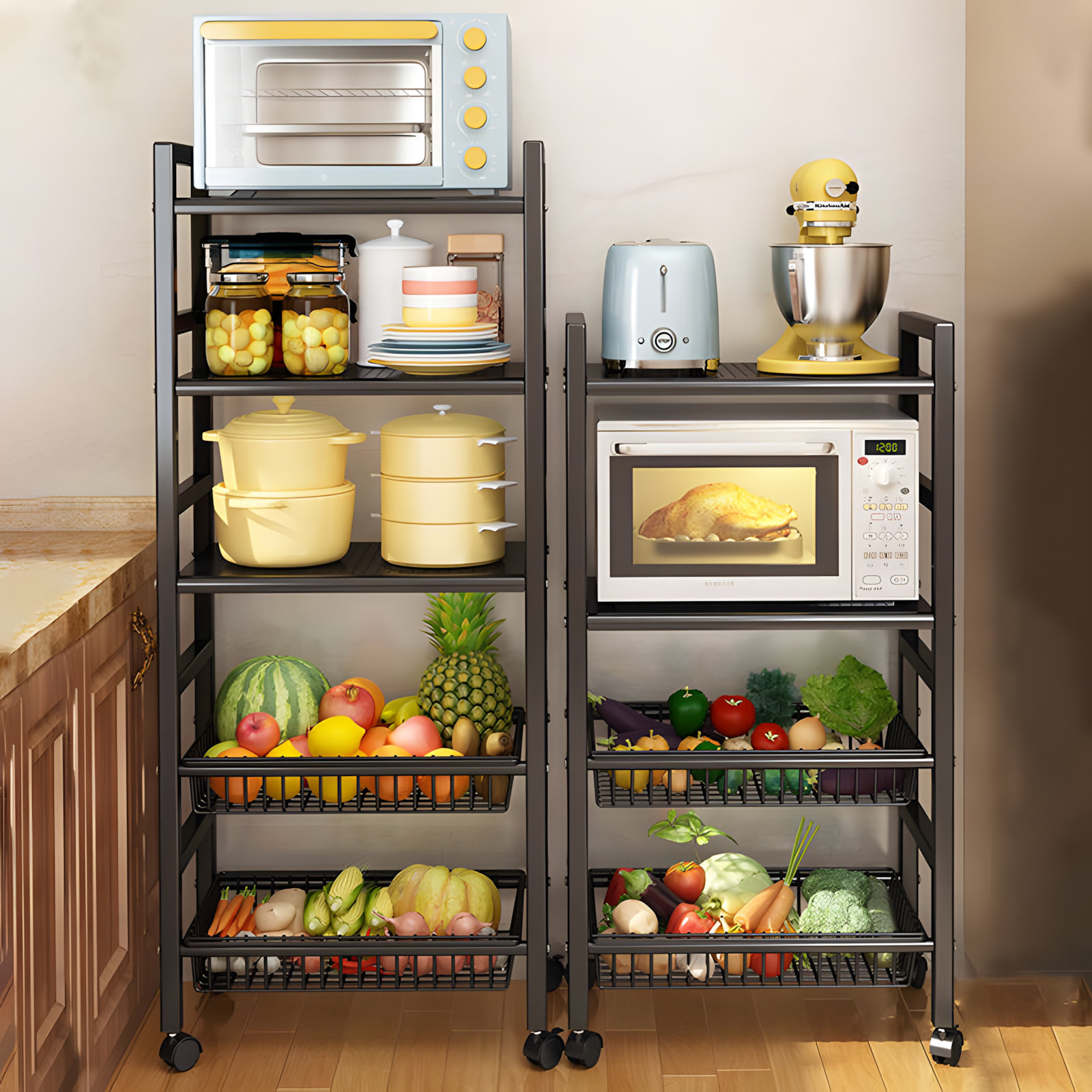 Xiangong Multi-Functional Kitchen Rack For Fruits, Vegetables & Pantry ...