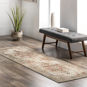 Steelside™ Eloise Oriental Beige/Gray/Orange Area Rug & Reviews | Wayfair