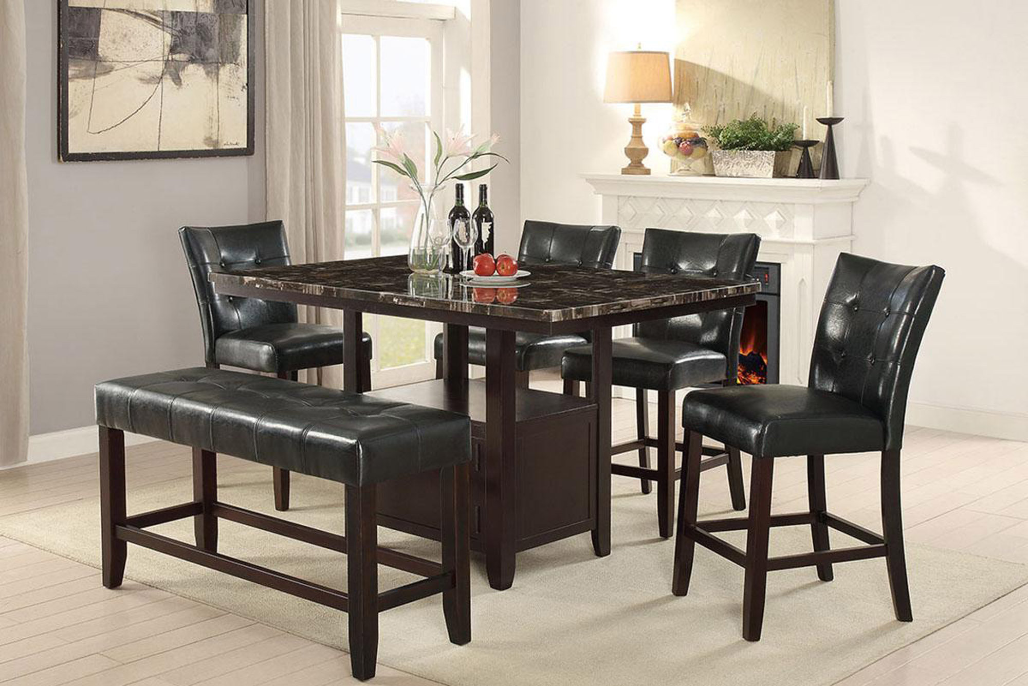 Lark Manor Dining Room Furniture 6Pc Counter Height Dining Set Dining ...