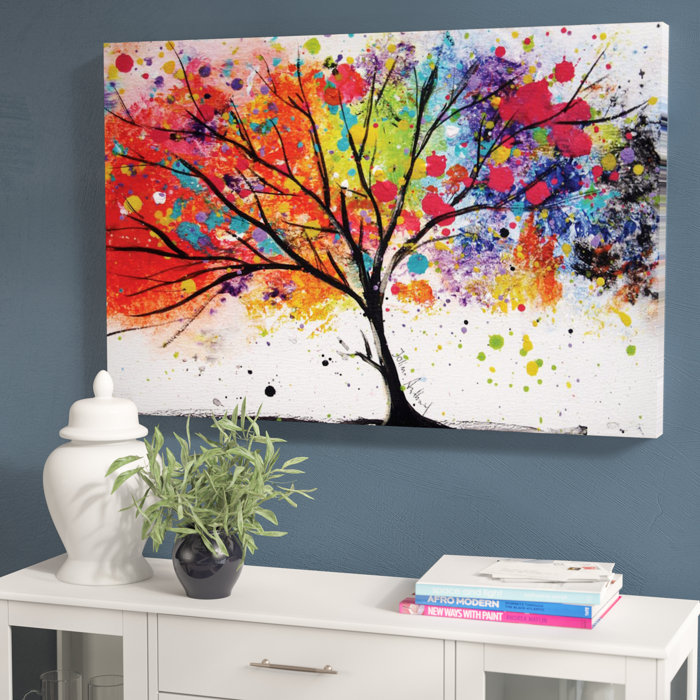 Wade Logan® Rainbow Tree II Framed On Canvas by Jolina Anthony Print ...
