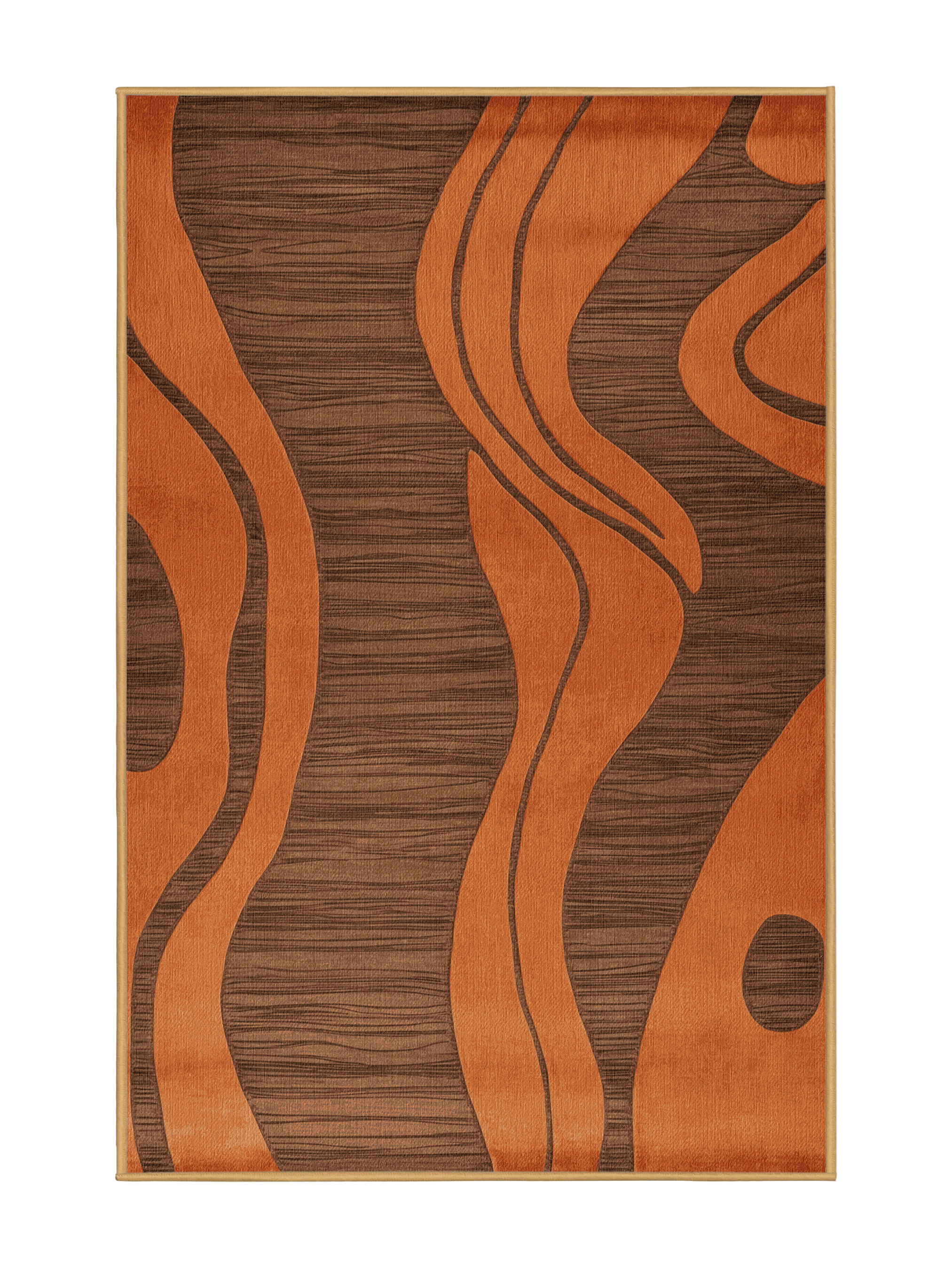Hokku Designs Machine Washable Abstract Brown Area Rug | Wayfair