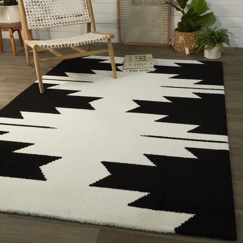 Union Rustic Eberhard Southwestern Black Area Rug & Reviews | Wayfair