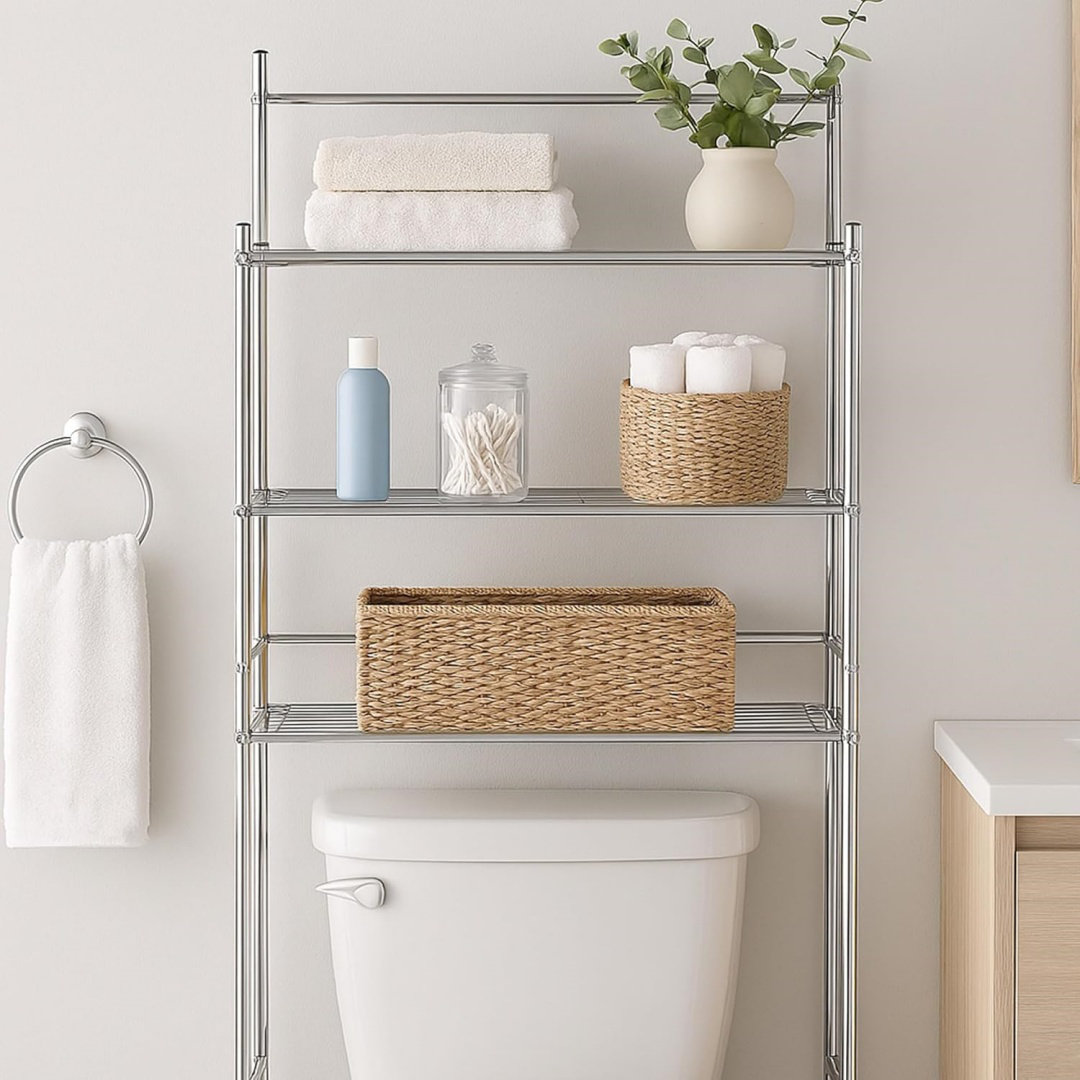 Ebern Designs 3-Tier Metal Bathroom Shelf Space Saver, 9.45 X 22.83 X ...