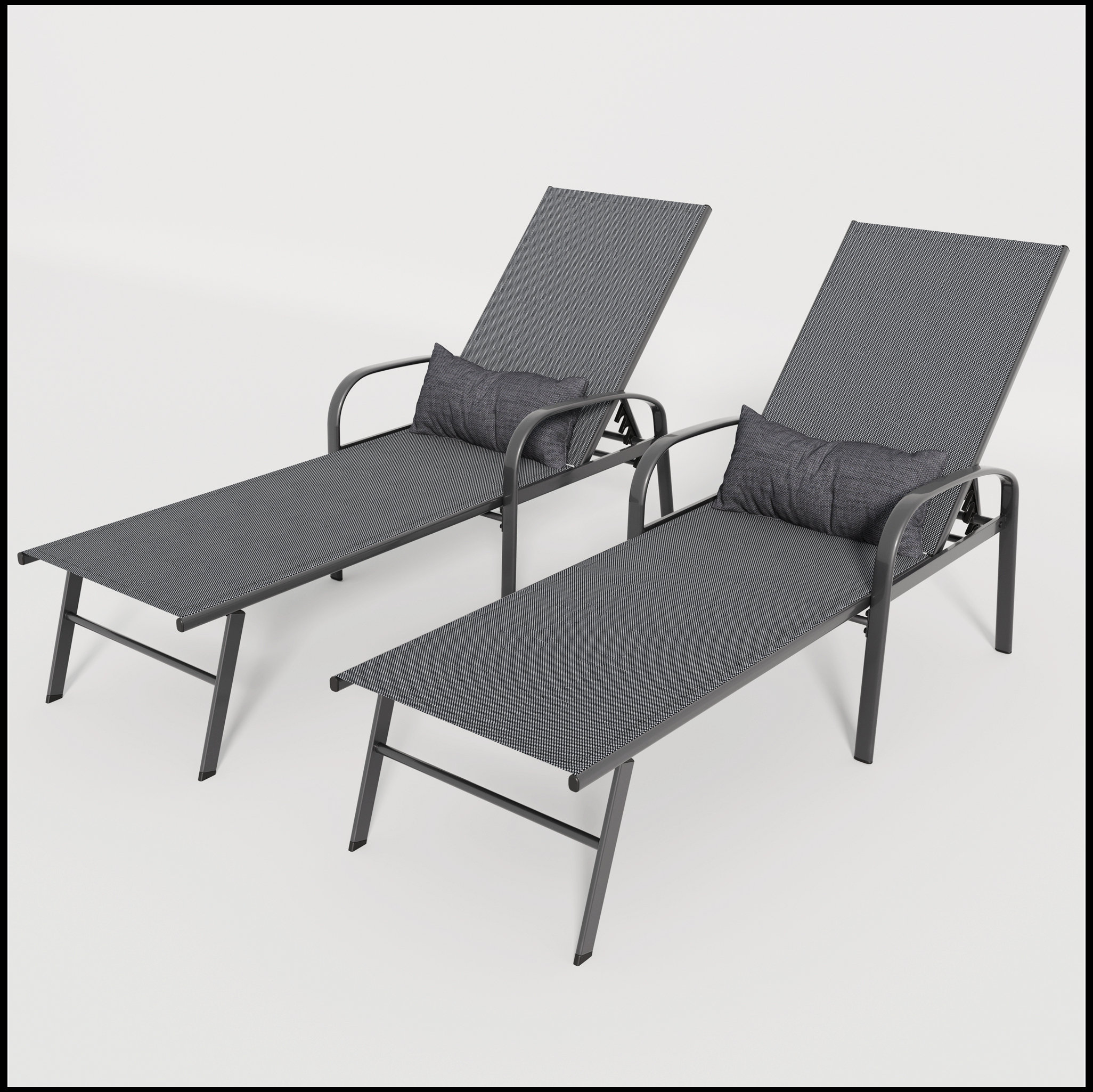 Latitude Run® Harvir Outdoor Steel Chaise Lounge Set | Wayfair