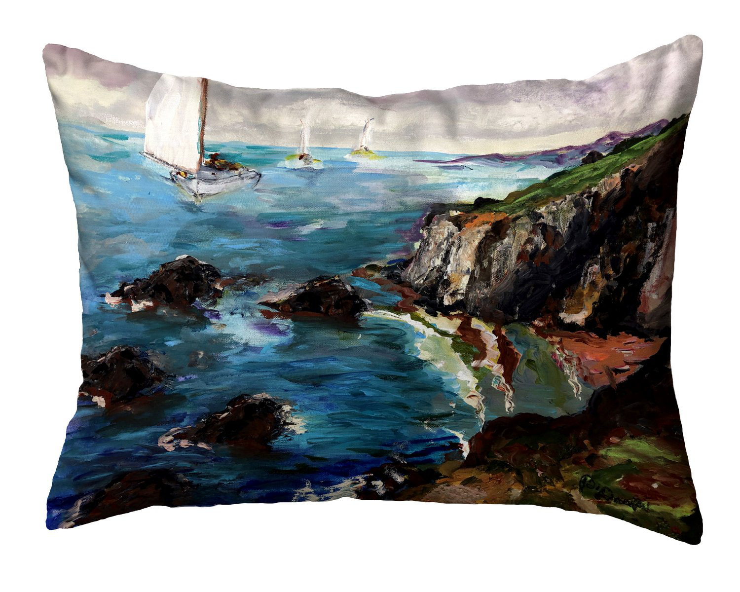 Betsy Drake Interiors Sailing The Cliffs 16X20 No Cord Pillow - Wayfair ...