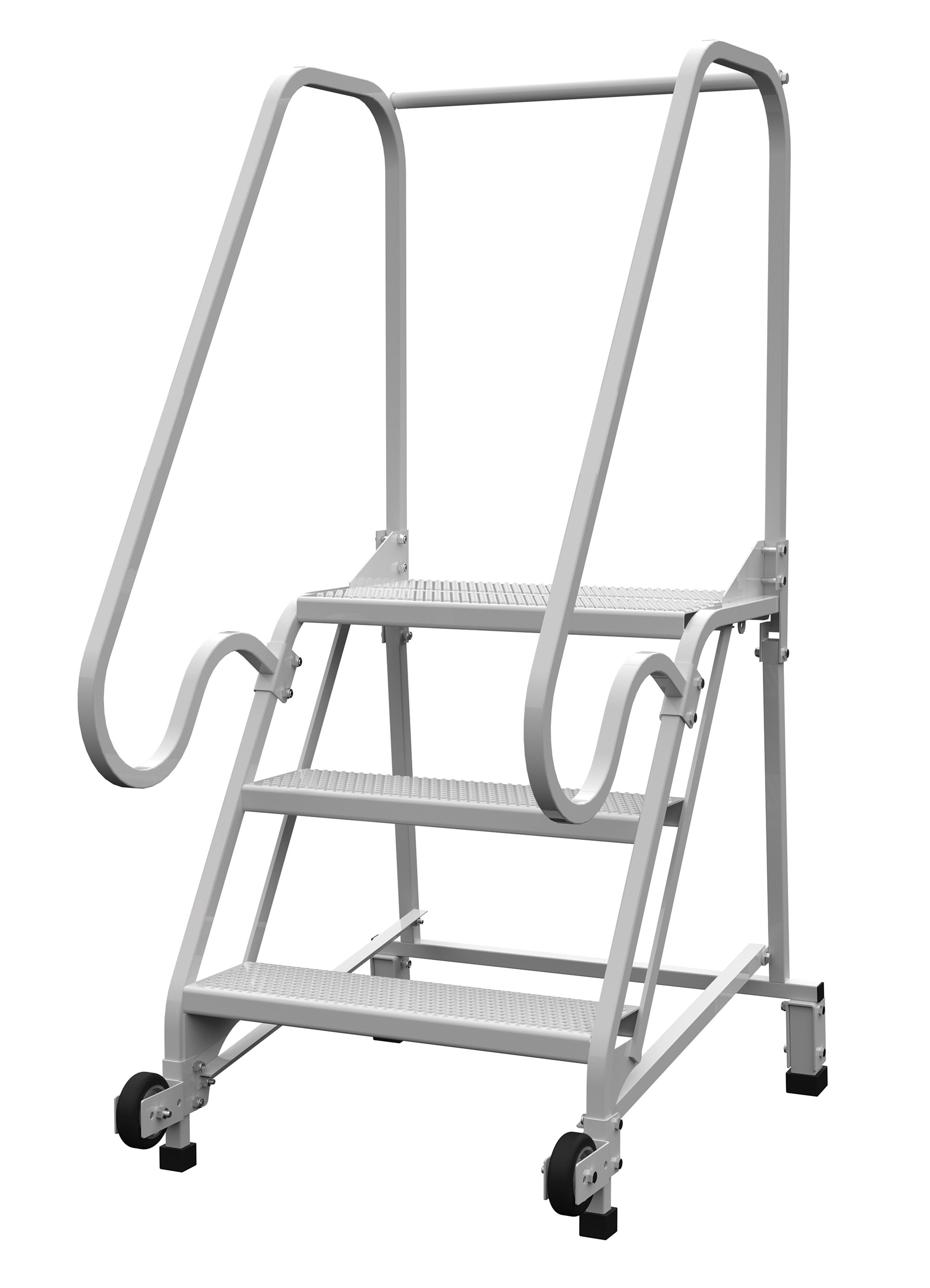 WFX Utility™ Ahlers 3 - Step Steel Rolling Step Stool | Wayfair