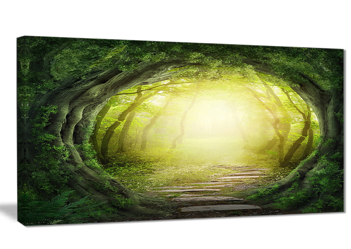 Design Art Magic Green Forest - Wrapped Canvas Graphic Art Print | Wayfair