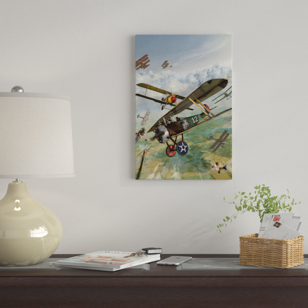 East Urban Home 'WWI US Biplane Attacking German Biplanes' Photographic ...