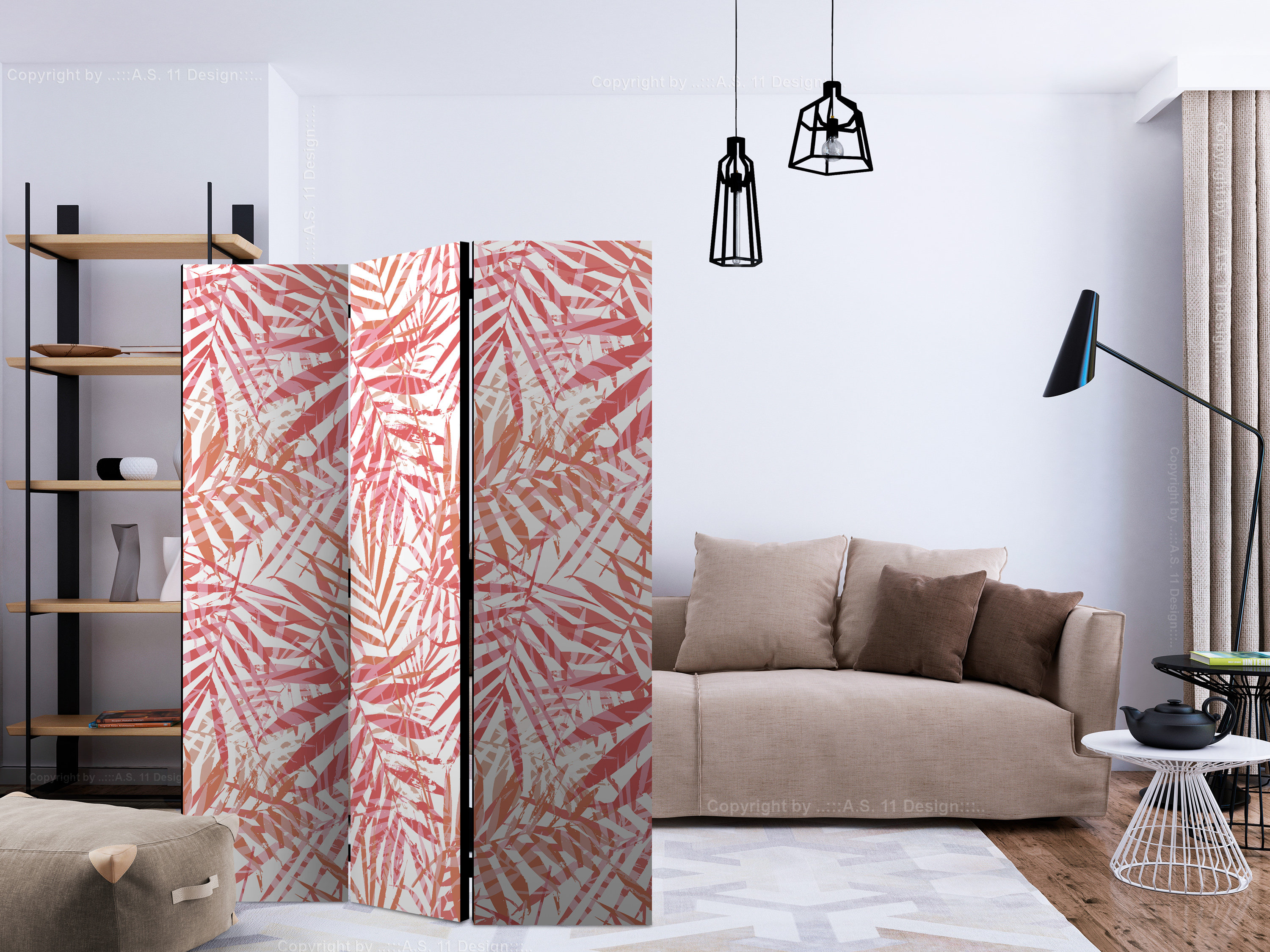 East Urban Home Room Divider - Palm Red [Room Dividers] | Wayfair.co.uk