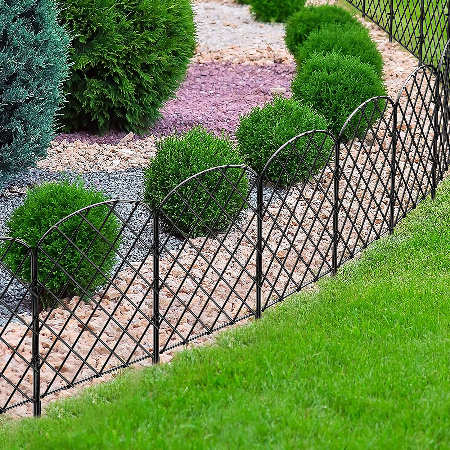 Haitral 24'' H x 13'' W Black Metal Fence Panels Included & Reviews ...