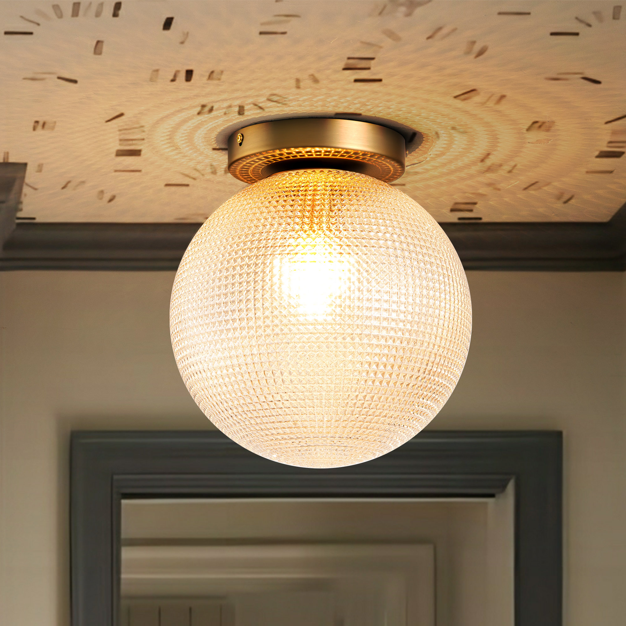 Joss & Main Brunsville Orb-Shaped Glass Flush Ceiling Light & Reviews - Wayfair Canada