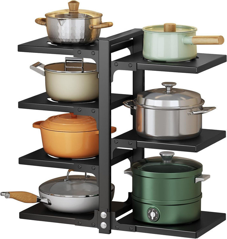 17 Stories Metal Free Standing Pot Rack | Wayfair