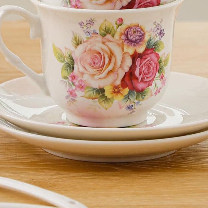 House of Hampton 20-Pieces Porcelain Bone china Tea Sets,Gold Rim ...