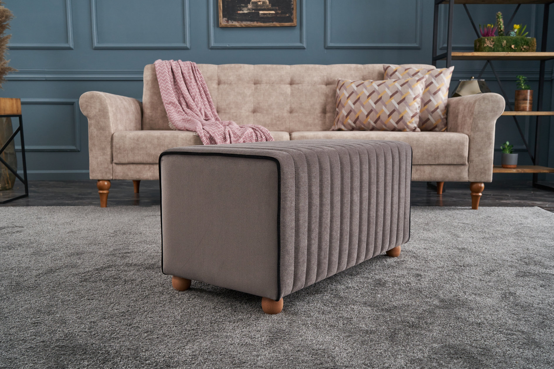 Houseella Teksas Laylanii Upholstered Ottoman Rectangular Pouf | Wayfair