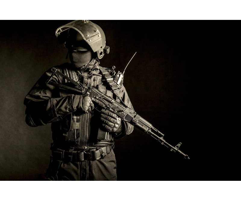 Posterazzi Russian Special Forces Operator In Black Uniform And ...