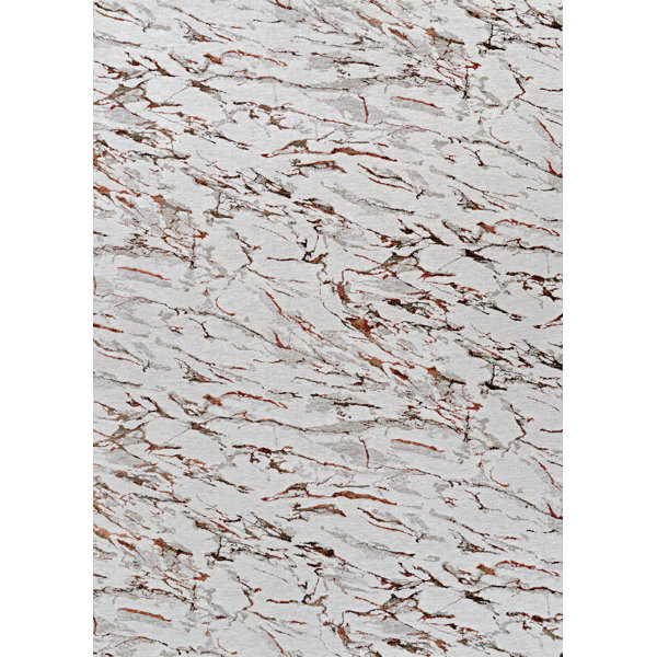 Ivy Bronx Indoor Abstract Area Rug - in Grey & Chocolate, Transitional ...